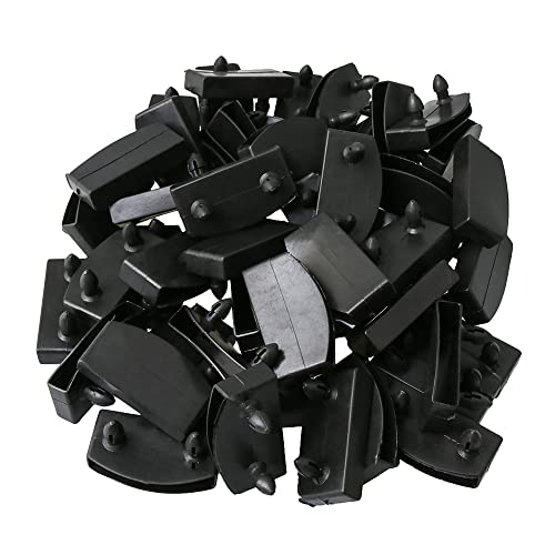 Etfbuy 50 Pcs Bed Board Plastic Bracket Single End 55mm Black Slat Caps Holders Connector Furniture Accessories for Holding Securing Wooden Slats Bed Base
