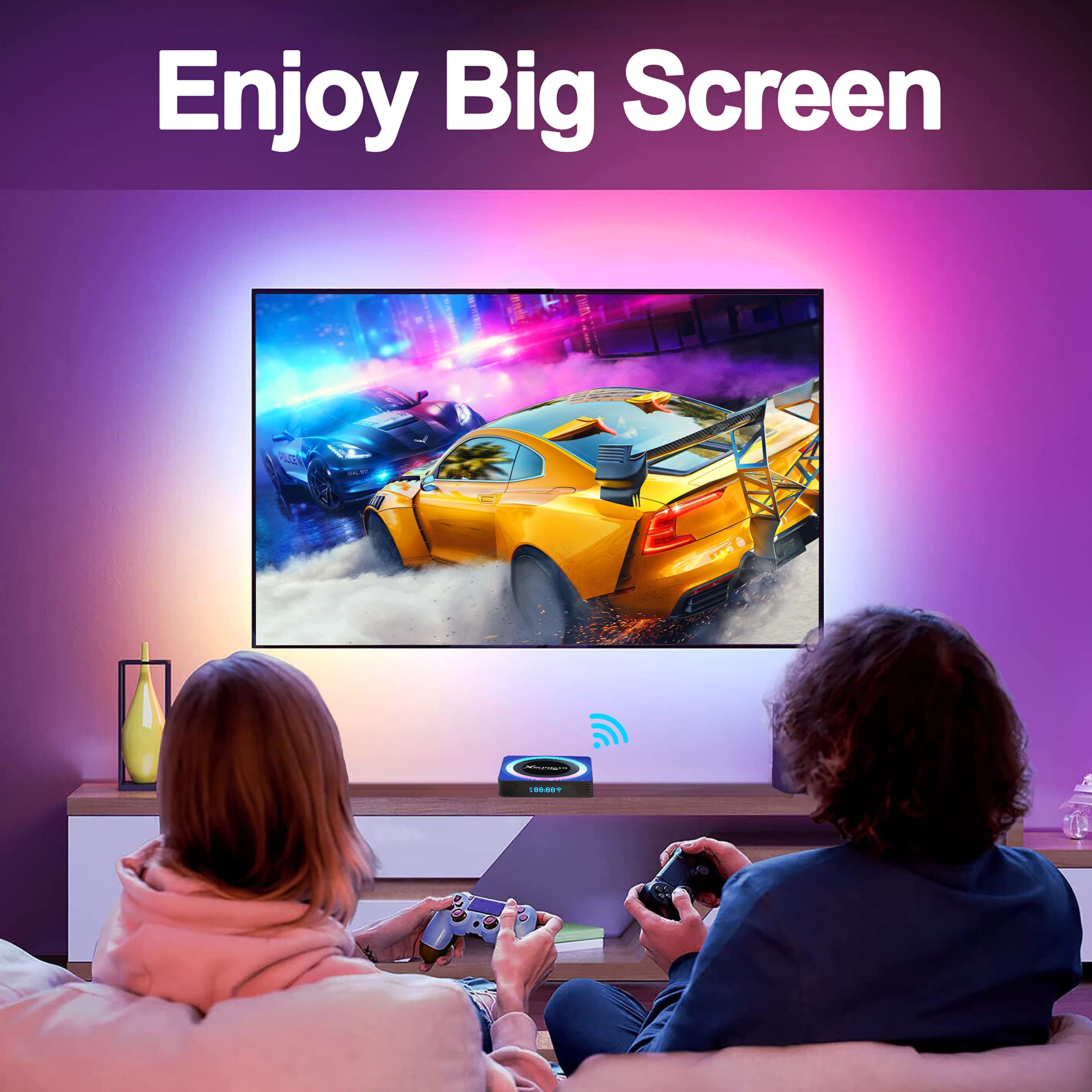 EASYTONE Android TV Box 10.0,Android TV Box 2GB RAM 16GB ROM H616 Quad-Core CPU 2.4/5GHz WiFi Ethernet BT 4.0 4K/6K TV Box H.265 Decoding Smart TV Box Android with Mini Wireless Keyboard