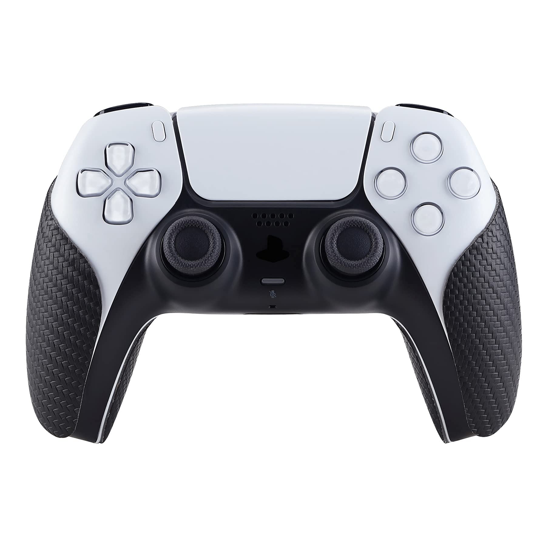eXtremeRate PlayVital Anti-Skid Sweat-Absorbent Controller Grip for ps5 Controller, Professional Textured Soft Rubber Pads Handle Grips for ps5 Controller - Carbon Fiber