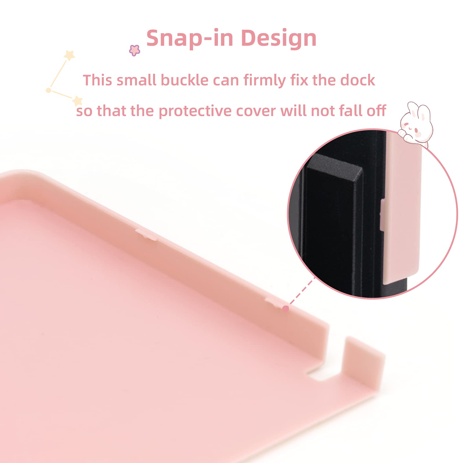 GeekShare Anti Scratch Switch Dock Cover- Hard Faceplate Sleeve Pad for Switch Dock- DIY Replacement Shell Compatible with Nintendo Switch Dock(Steamed Bun Rabbit)