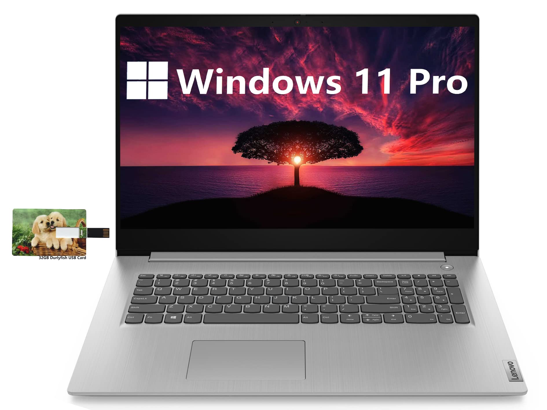 Lenovo IdeaPad 3 Business Laptop, 17.3" HD Display, Intel Core i5-1035G1, Windows 11 Pro, 20GB RAM 1TB SSD, WiFi, Bluetooth,32GB Durlyfish USB Card