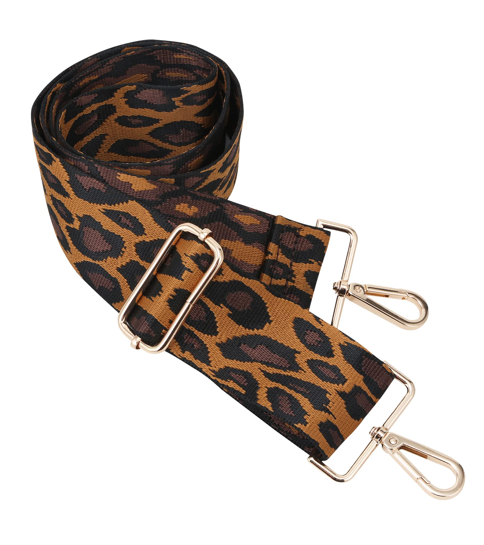 GINJKGO Purse Strap Replacement Crossbody - Wide Shoulder Strap for Women, Adjustable Bag Strap for Purses Leopard Pattern 2 inches