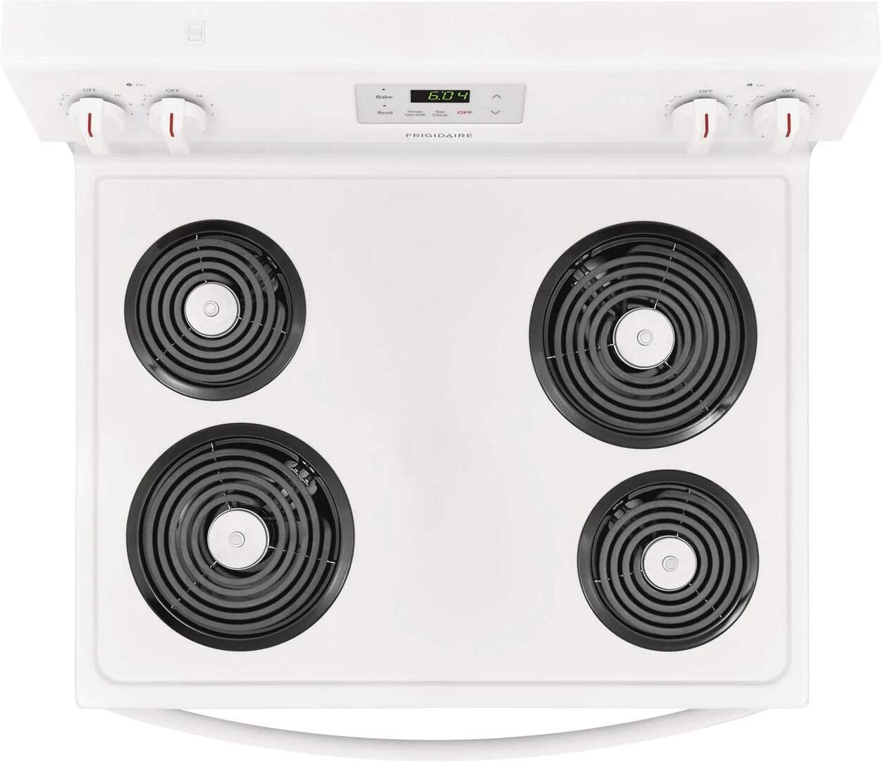 Frigidaire FCRC3012AW 30" Electric Range with 4 Coil Elements 5.3 cu. ft. Oven Capacity Store-More Storage Drawer Electronic Kitchen Timer in White