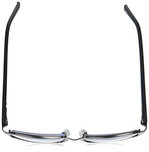 Foster Grant Men's Sawyer Multifocus Rectangular Reading Glasses, Matte Dark Gunmetal/Transparent, 54 mm + 2