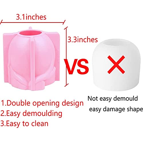 Gridspace Large 3D Rose Silicone Chocolate/ Candle/ Soap Mold for Making Rose Mousse Cake - Diameter-3.3"-Medium