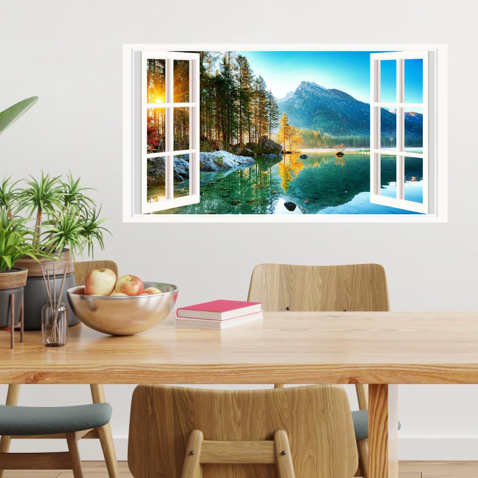 Green Tree Wall Decals Pine Tree Wall Stickers Forest Tree Wall Decals Large Tree Wall Stickers Ever Green Tree Wall Sticker Nature Tree Wall Stickers for Bedroom Living Room Decor