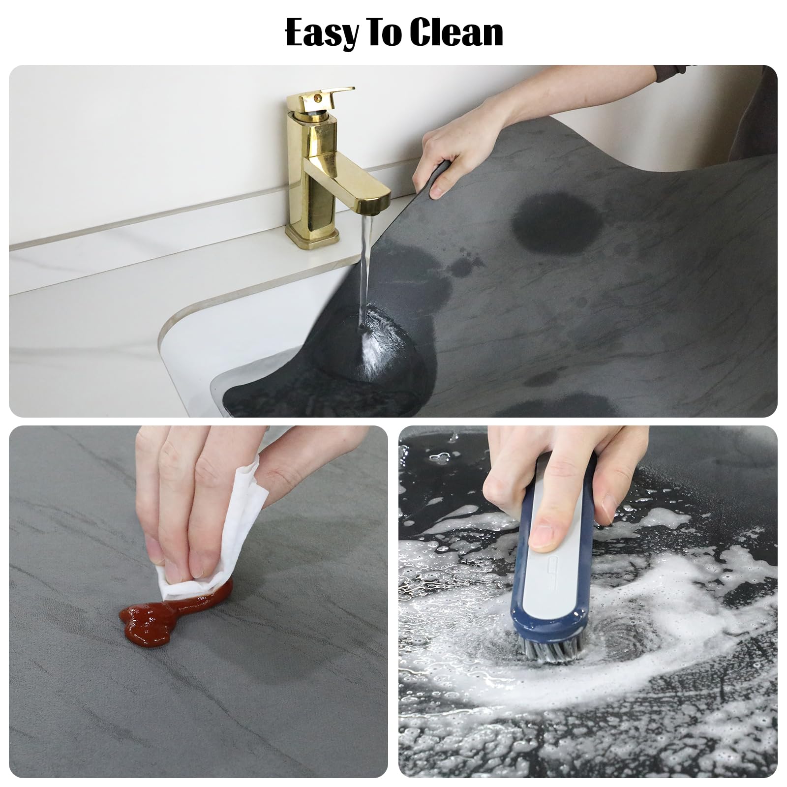 HEMOPLT Dish Drying Mat 19.6"*23.5"Drying Mat for Kitchen Counter,Super Absorbent Dish Mat,Diatomite Coffee Mat with Non-slip Rubber Backed