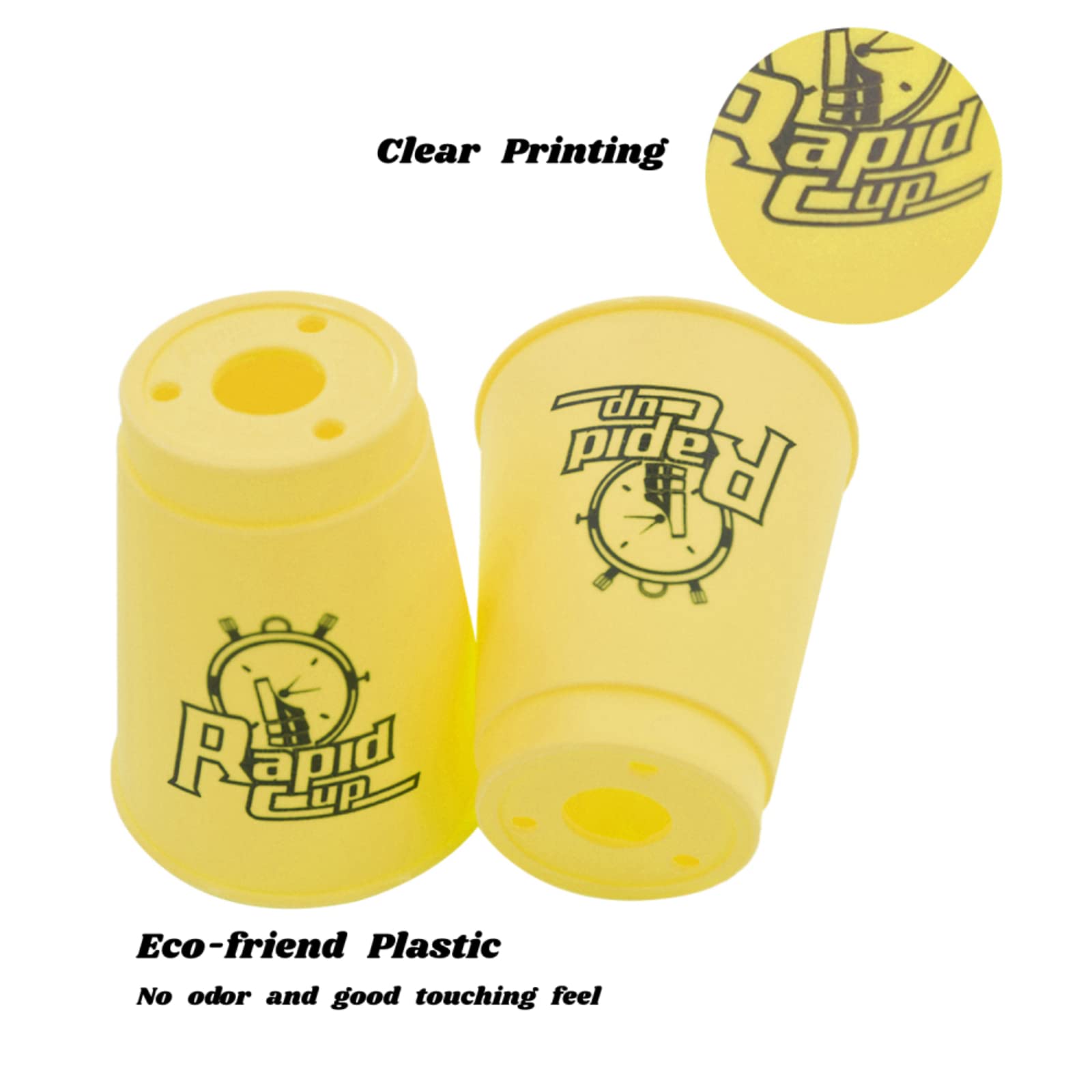 Erlsig 12 Pack Stacking Cups, M Size Quick Stack Cups Set Speed Training Game for Travel Party Challenge Competition, Yellow