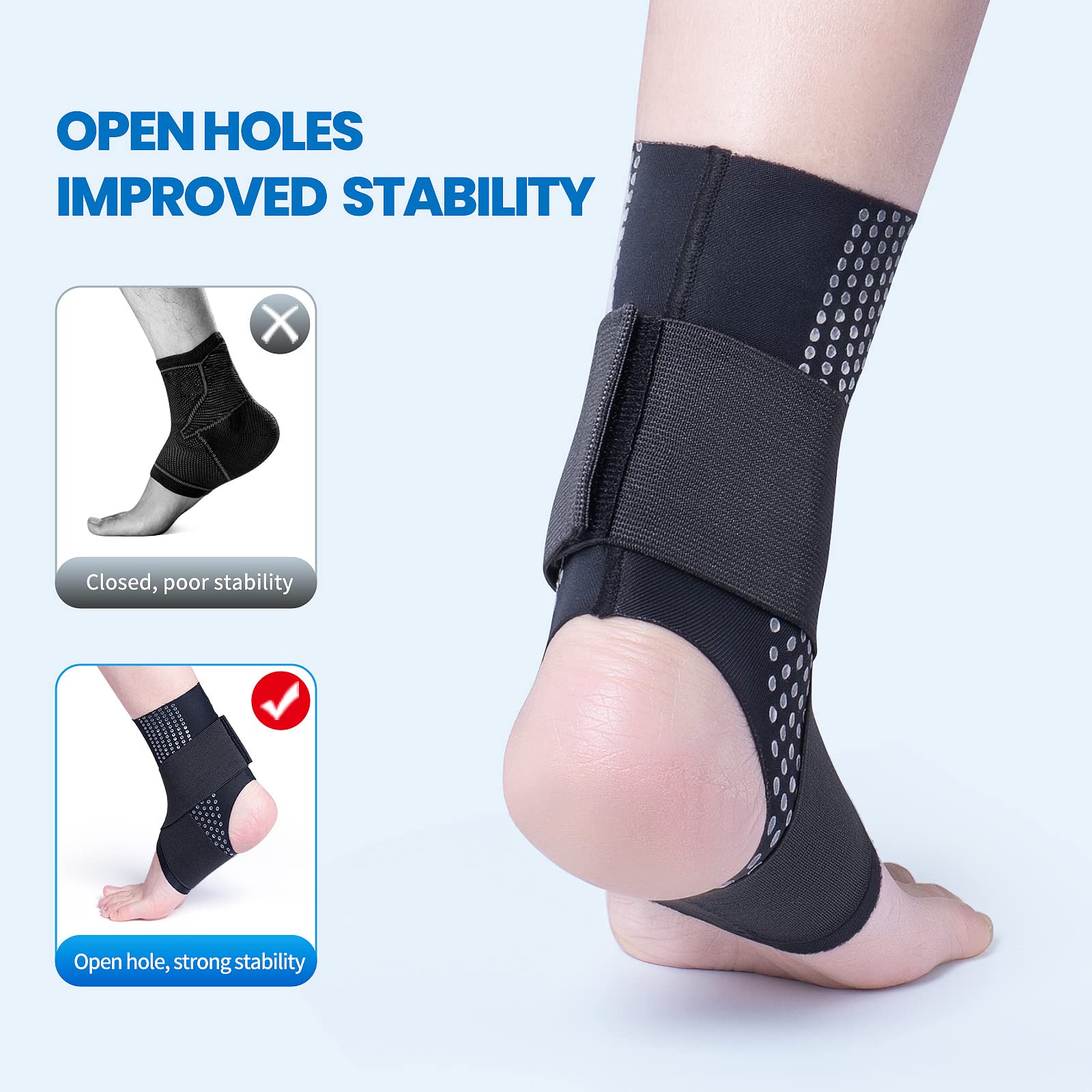 Galvaran Ankle Brace, Adjustable Breathable Compression Ankle Support,for Men and Women with Sprained Ankles, Ankle Wrap Stabilizing Ligaments, Plantar Fasciitis Relief