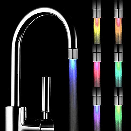 LED Faucet Lights 7 Color Changing Automatically Glow Faucet Aerator Led Water Faucet Tap Filters for Sink Kitchen Bathroom (7 Color 1 PCS)