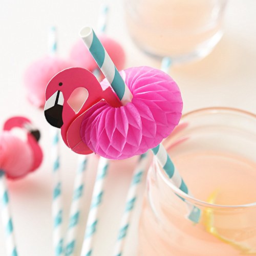 HANSGO 180PCS Halloween Paper Straws and Flamingo Paper Straws