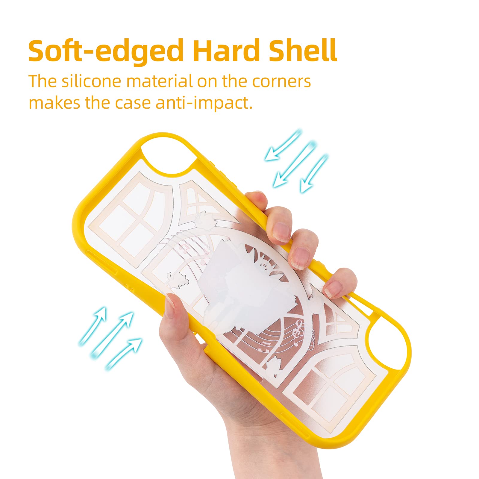 GeekShare Protective Case Compatible with Nintendo Switch Lite, Anti-Collision Non-Slip Shockproof Transparent Protective Cover Shell for Switch Lite- Cat Hymn
