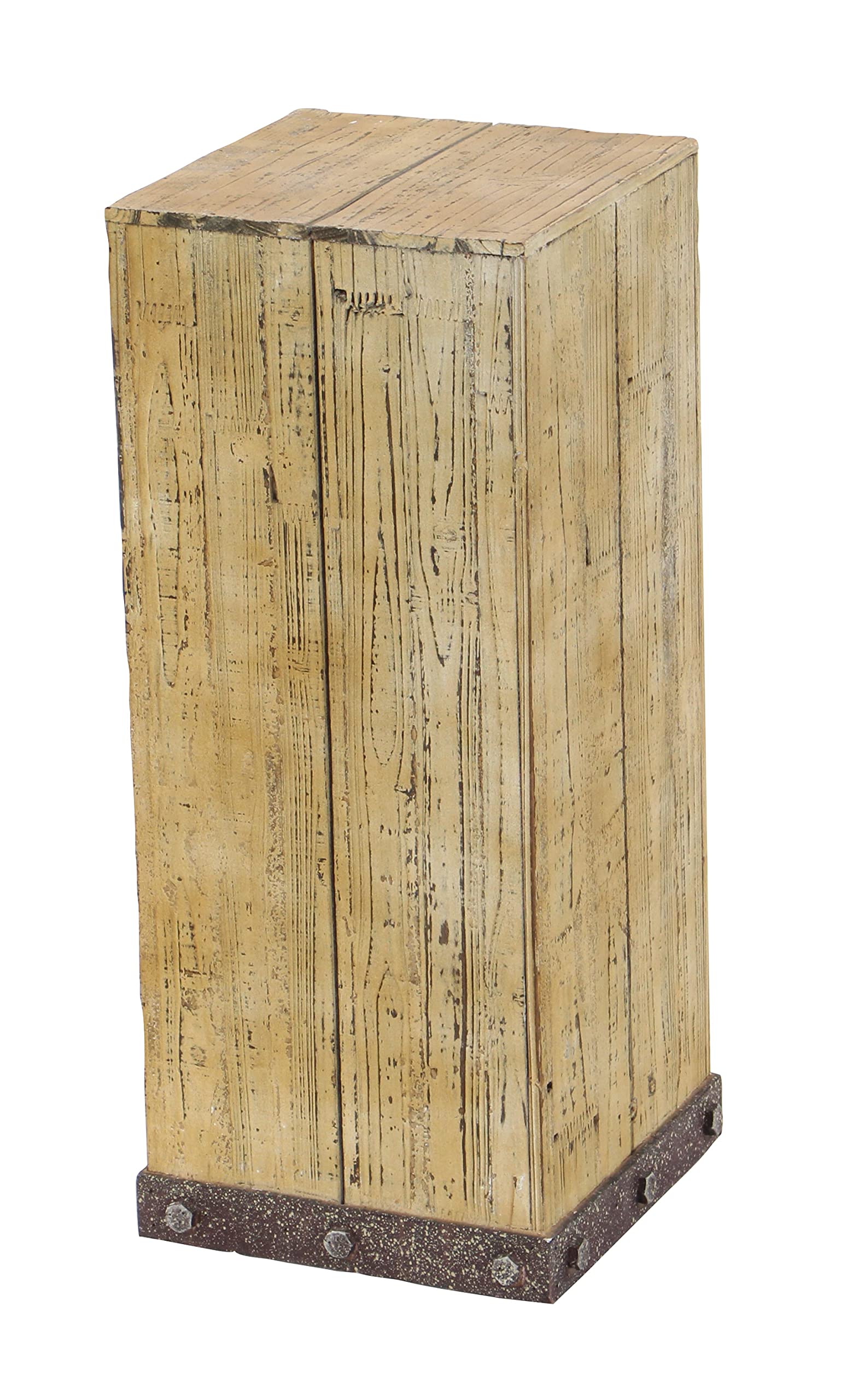 Deco 79 Rustic Wood Square Pedestal Table, Set of 3 39", 30", 22"H, Brown