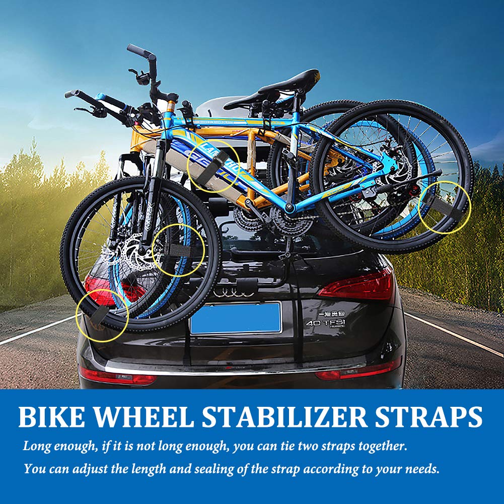 EUGO Bike Rack Straps, Reusable Adjustable Bicycle Bike Wheel Stabilizer Straps with Strong Gel Grip, Fixing Various Types of Bicycles Tire(2 Pack)