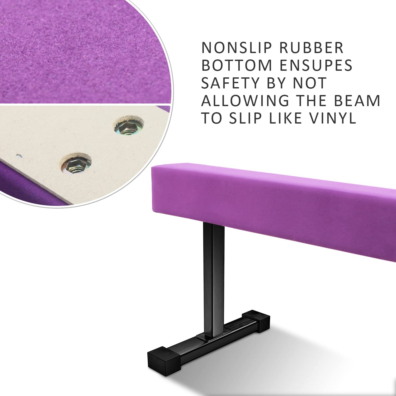 FBSPORT 8ft Balance Beam: High and Low Floor Beam Gymnastics Equipment for Kids/Adults,Gymnastics Beam for Training,Practice, Physical Therapy and Professional Home Training with Legs