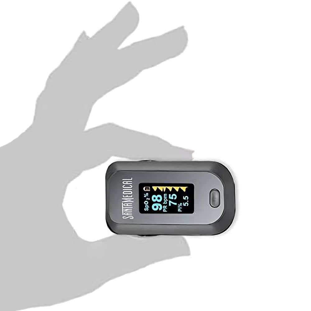 Finger Pulse Oximeter, (SpO2) Blood Oxygen Saturation Monitor with Pulse Rate Measurements and Pulse Bar Graph, Digital Reading LED Display