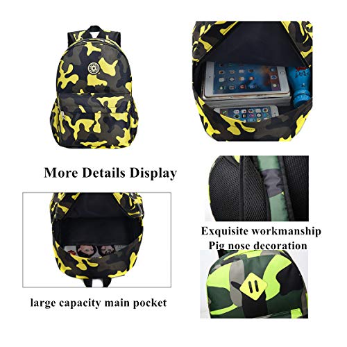 VIDOSCLA Camouflage Kids School Backpack Primary Schoolbag Bookbag for Girls Boys