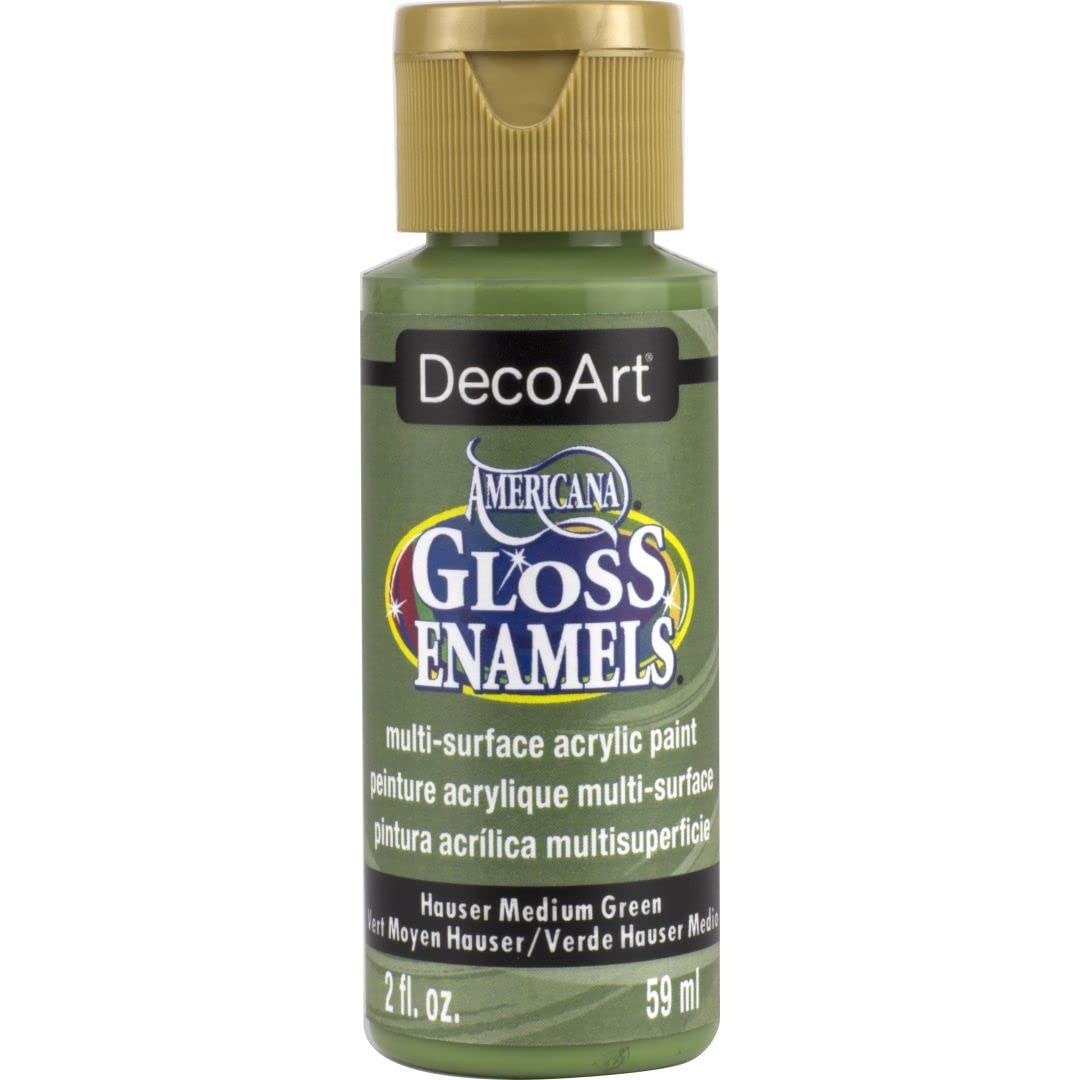 DecoArt Americana Gloss Enamel Paint, 2-Ounce, Hauser Medium Green
