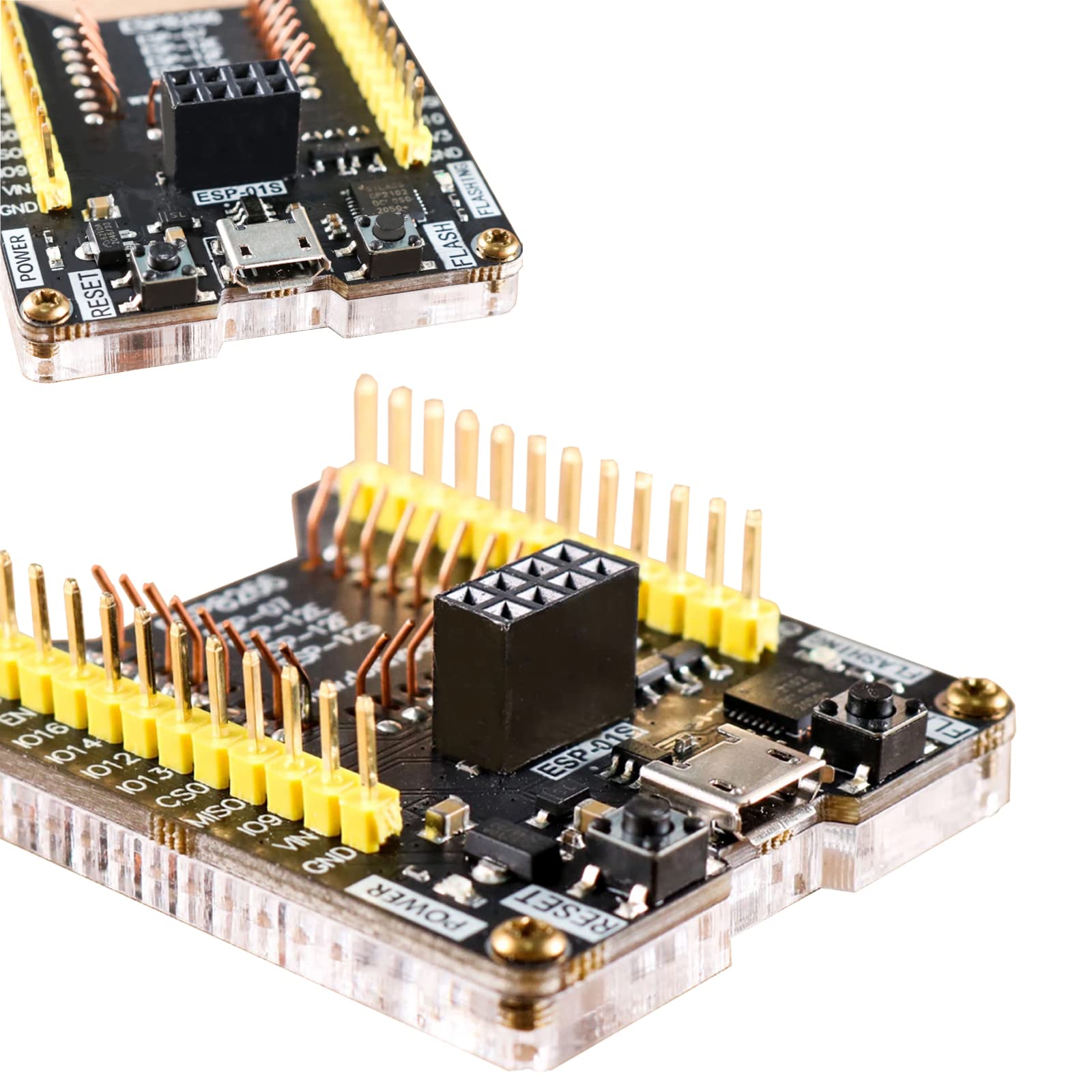 Geekstory ESP8266 Burning Fixture Development Board Micro USB interface Test Board Flash Downloader, Easy Programer Compatible with ESP-01S ESP-07 ESP-07S ESP-12E ESP-12F ESP-12S ESP-F