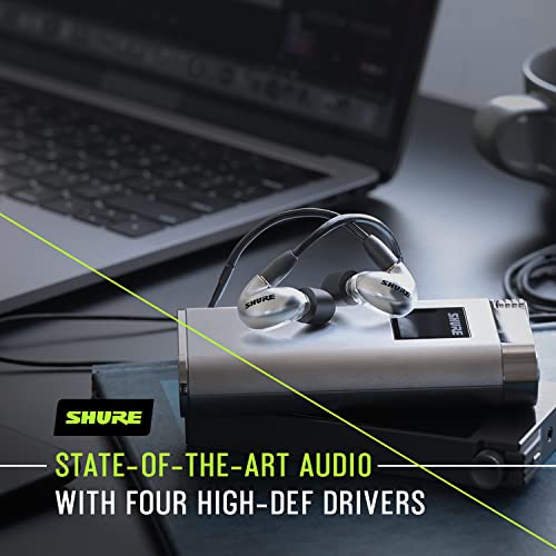 Shure SE846 PRO Gen 2 Wired Sound Isolating Earphones, Secure in-Ear Earbuds, High-End Professional Sound, Hi-Def Four Drivers, Upgraded Sound Filters, Durable Quality, Customizable Frequency - Clear