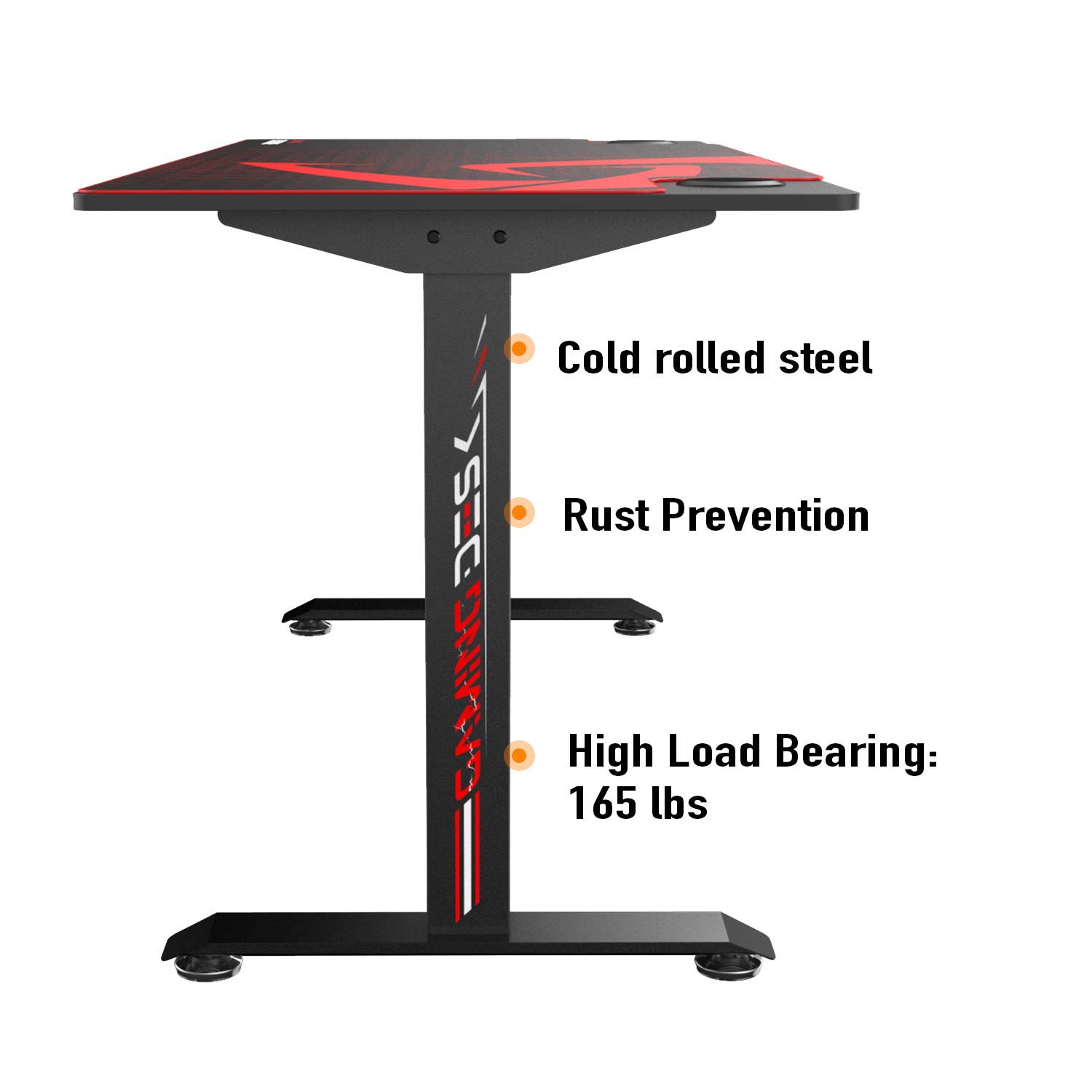EUREKA ERGONOMIC DESIGNA Large Gaming Desk Large 60 Inch, T-Shaped Home Office Computer Desk with Full-Size Mouse Pad, Table Workstation with Cable Management Holes, Black