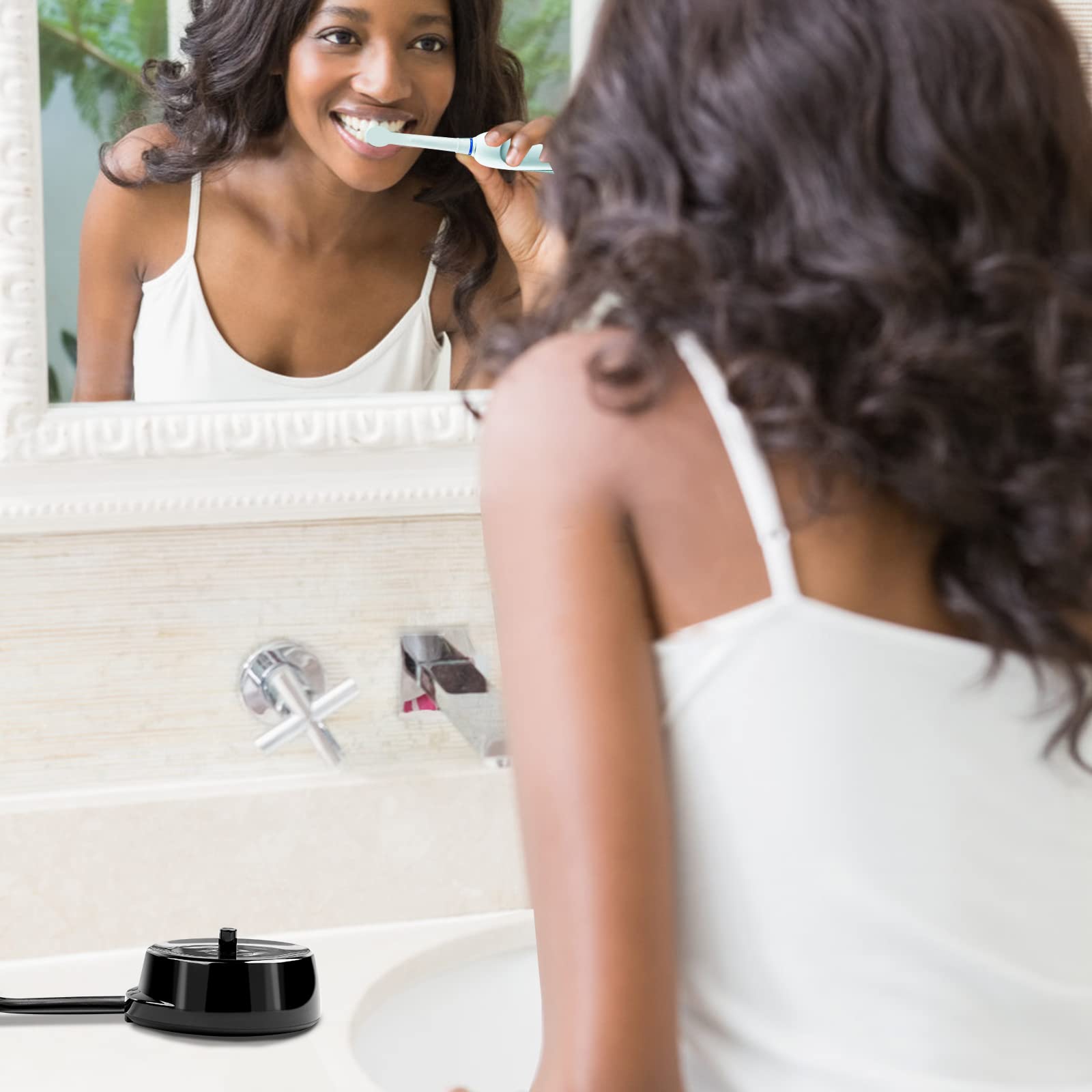 Herfair Oral B Toothbrush Charger Replacement Electric Toothbrush Charging Base Inductive Power Supply Compatible with Model 3757 S/O/OC Series (Black)