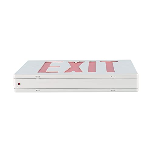 Gruenlich LED Emergency EXIT Sign with Double Face and Back Up Batteries- US Standard Red Letter Exit Lighting, UL 924 Qualified, 120-277 Voltage, 2-Pack