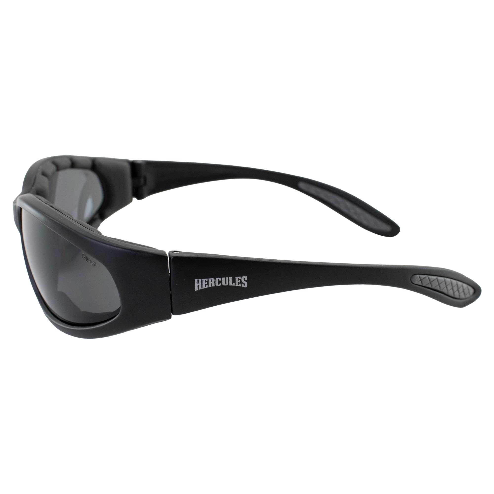Global Vision Hercules Plus Padded Safety Motorcycle Sunglasses Black Frames Clear + Smoke Lenses