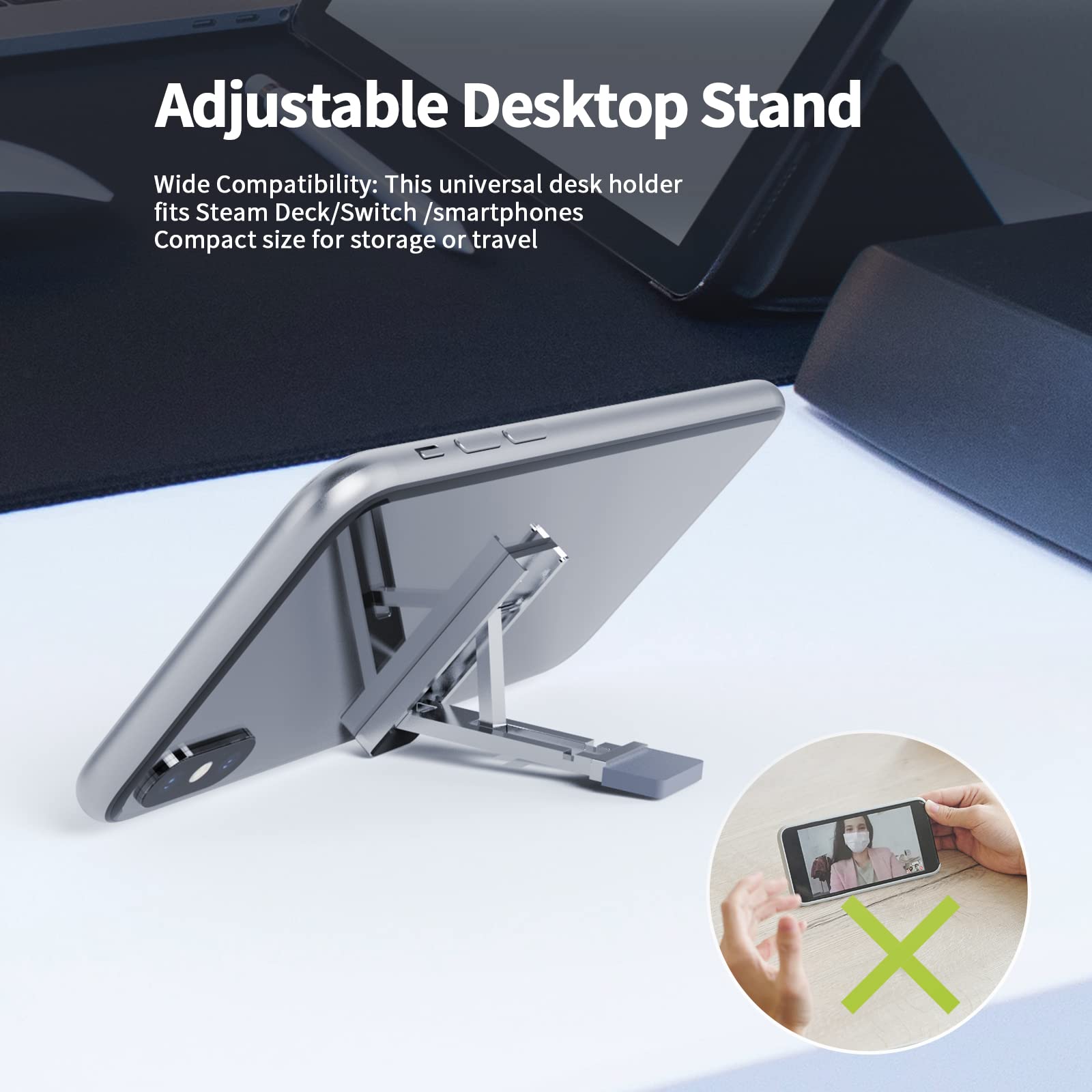 JOYTORN Joystick Guards Bundle with 6 Joystick Protecitve Holder,1 Kickstand,1 90 Degree USB C Male To Dual USB C Adapter