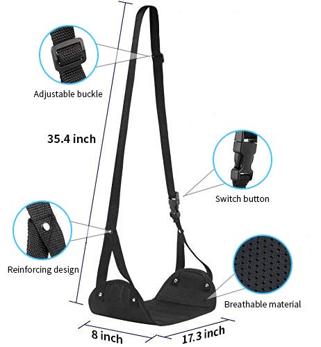 Footrest Hammock for Travel Airplane Office Home | Mini Portable Travel Flight Carry-on Accessories (+ Black Sleep mask)