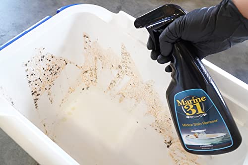 Marine 31 Mildew Stain Remover & Cleaner - Marine & Boat, Home & Patio, Bathroom & Shower Cleaner, 128oz Gallon with Towel