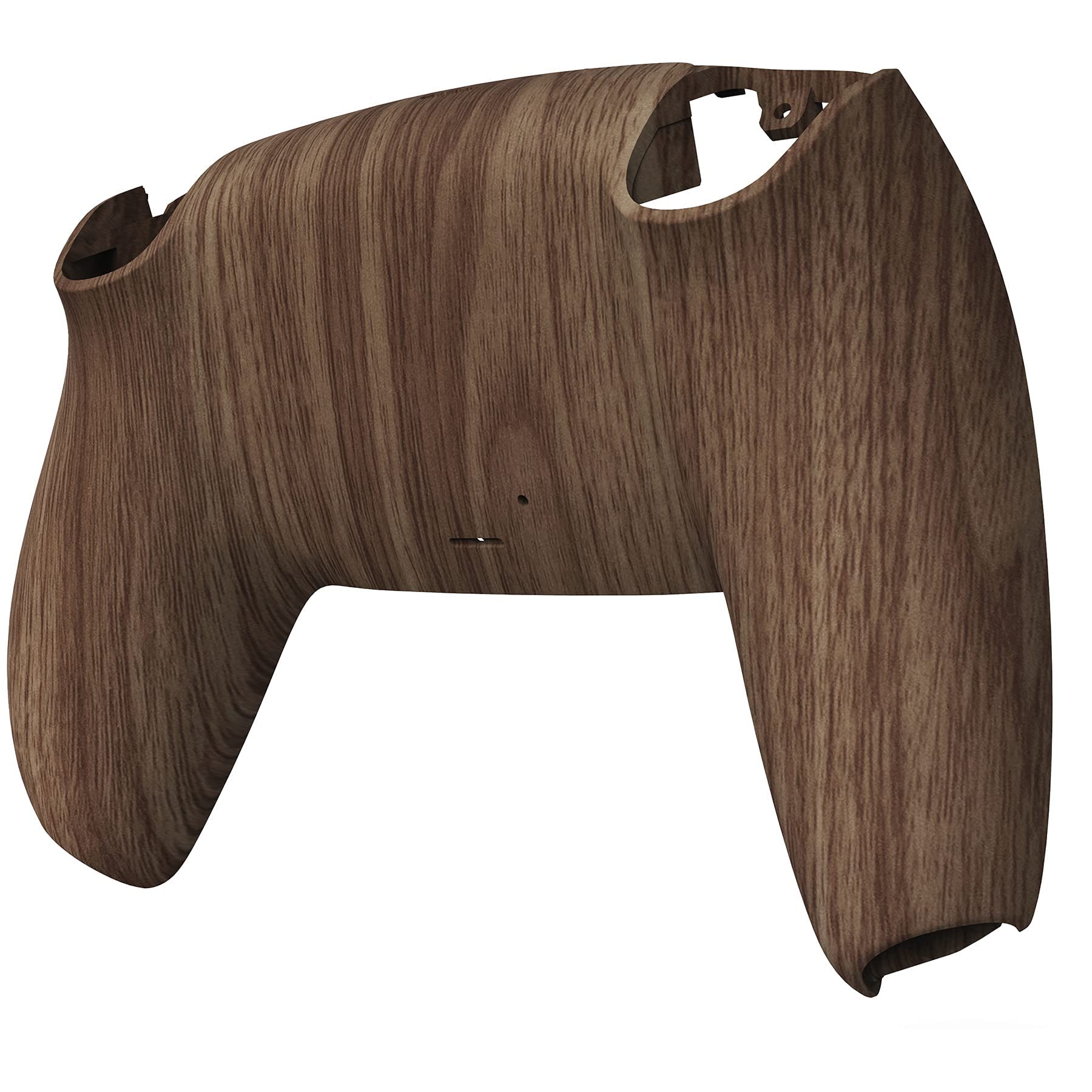 eXtremeRate Wood Grain Patterned Soft Touch Custom Back Housing Bottom Shell Compatible with ps5 Controller, Replacement Back Shell Cover Compatible with ps5 Controller