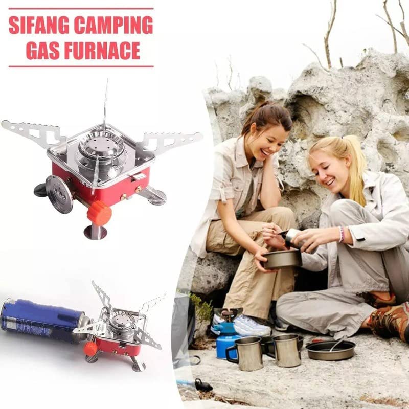 Portable Camping Stove Burner, Outdoor Strong Firepower Camping Gas Stove Folding Lightweight Stove for Outdoor Hiking Cooking