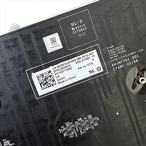 ZAHARA Laptop RGB Keyboard US English with Backlit Replacement for DELL Alienware Area 51M R1 AWAR51M-7350WHT 07FJHC / Alienware 17 R5 062W10 62W10 PK132F11B00 NSK-EYBBC