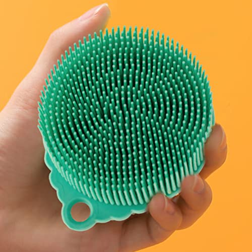 Silicone Sensory Brush Scalp Scrubber Silicone BER Dual-Sided Bath Shower Loofah Shampoo Scalp Brush Massager Body Cleansing Brush for Gentle Exfoliation Massage Scalp Scrub