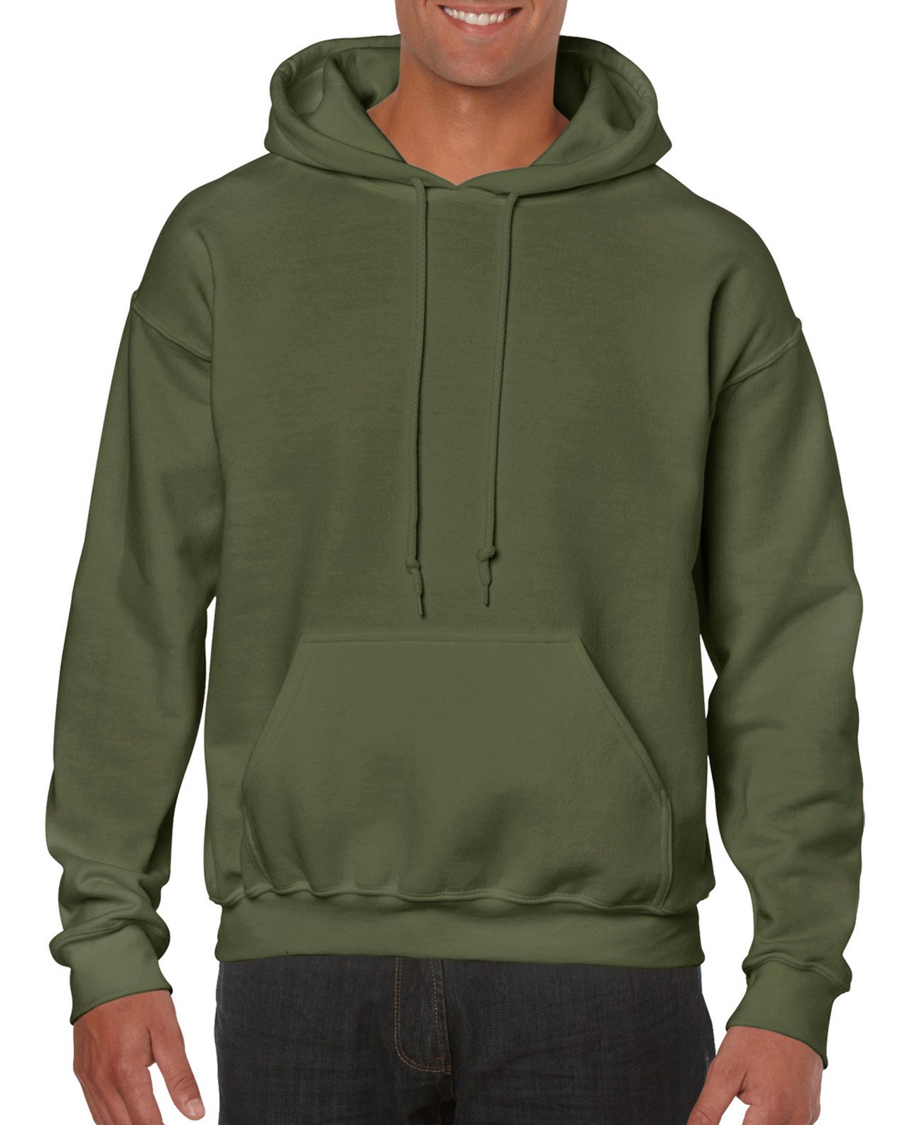Gildan Men's Heavy Blend Fleece Hooded Sweatshirt G18500 (X-Large, Military Green)