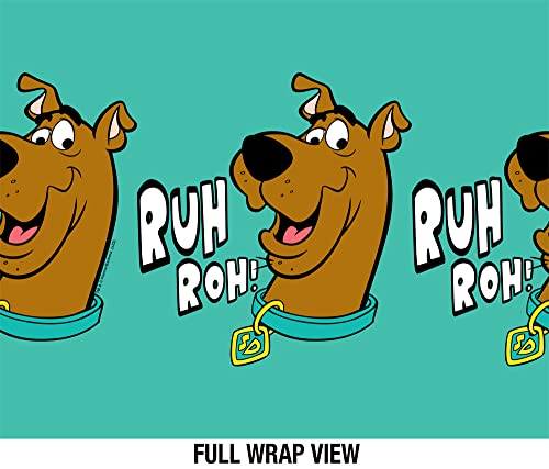 Scooby Doo! OFFICIAL Ruh Roh Face Pattern 24 oz Insulated Canteen Water Bottle, Leak Resistant, Vacuum Insulated Stainless Steel with Loop Cap, Black