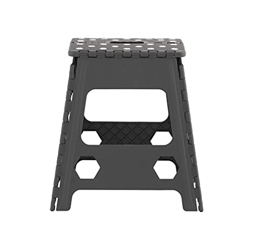 Superio Superio Folding Step Stool 15 Inch with Anti Slip Dots (Grey)