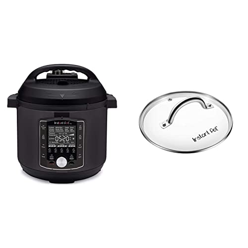 Instant Pot Pro 10-in-1 Pressure Cooker (8QT, 0) and Tempered Glass Lid (10.2-In, 8-Qt)