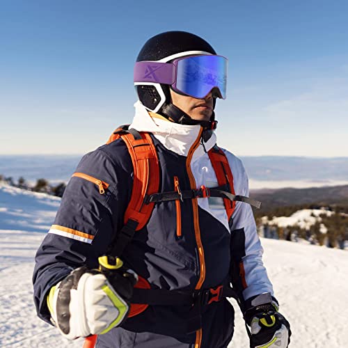 Extremus Cornice Ski Goggles with Wide-View Quick-Change Cylindrical Lens, 100% UV Protection Snow Goggles, Helmet-Compatible, OTG, Anti-Fog & Double-Water Resistant