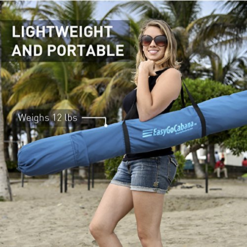EasyGo Cabana 6' X 6' Beach & Sports Cabana Stays Cool & Comfortable - Easy Assembly - Large Shade Area-Elegant & Classy