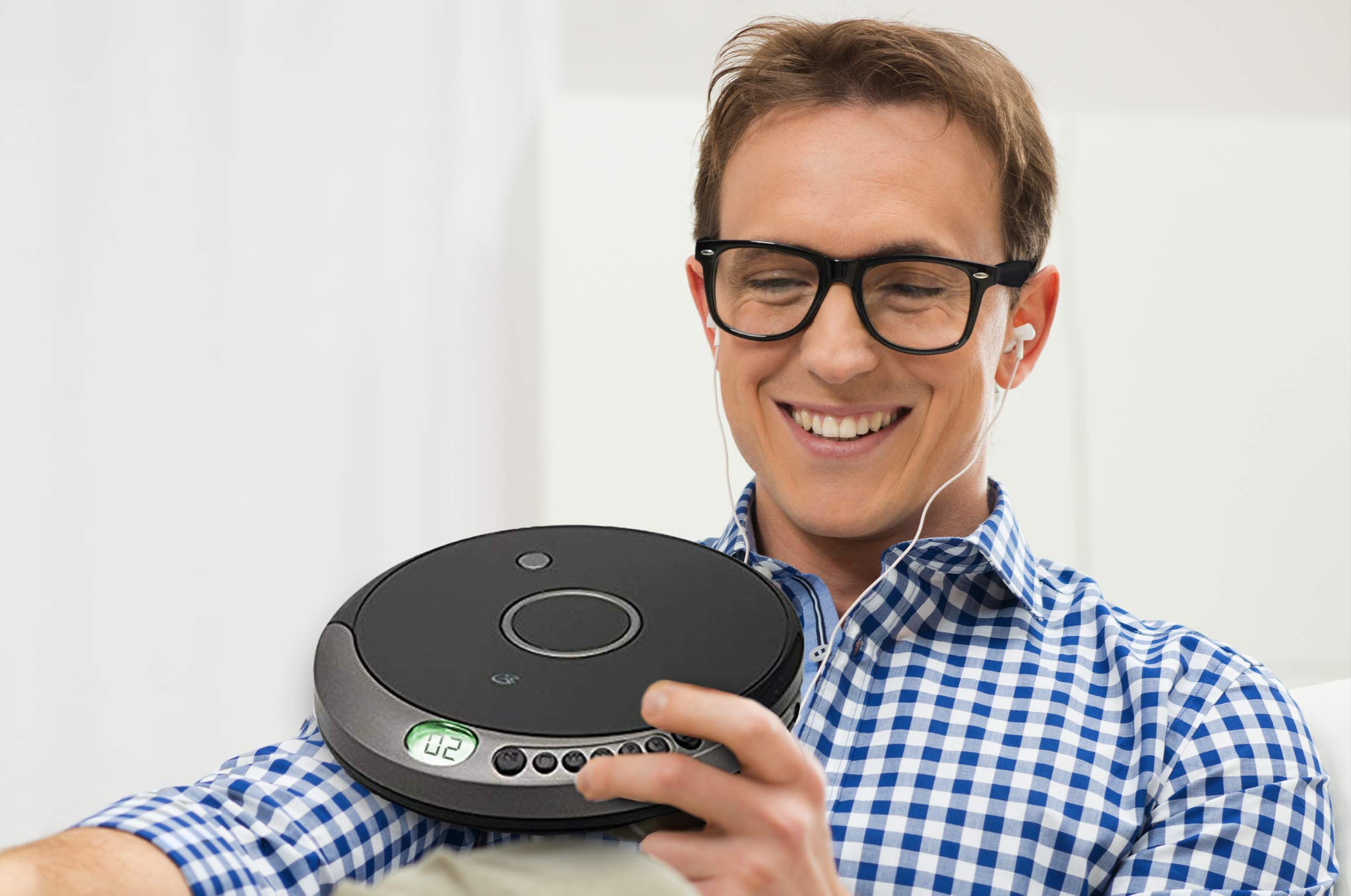 GPX Portable Personal CD Player and MP3 Player with Anti Skip Protection and Stereo Earbuds, Black Gray PC807BMP3U