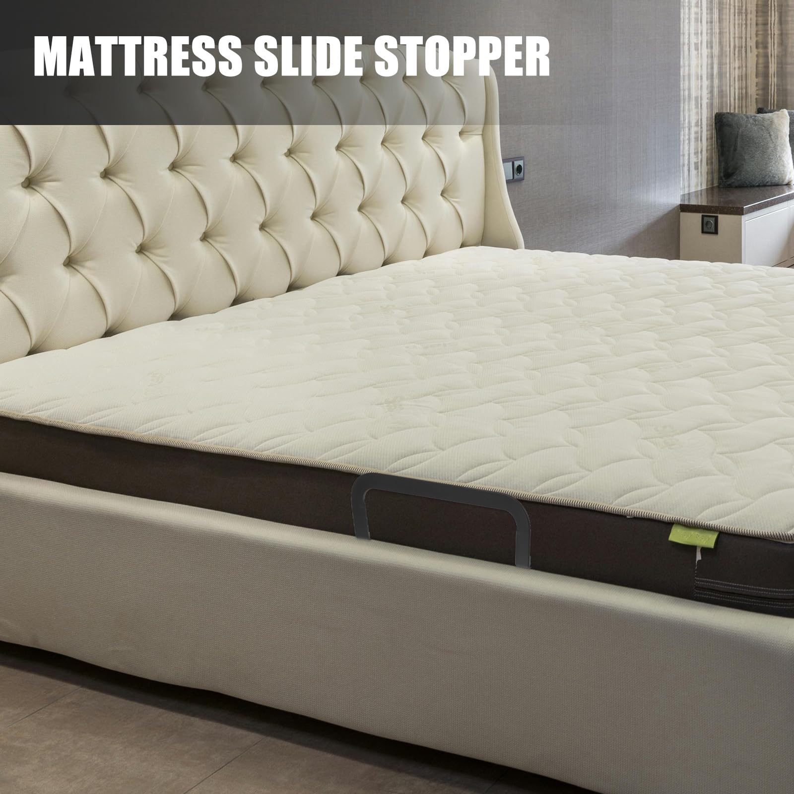 PRETYZOOM Non Mattress Retainer Bar for Full Bed Frames Metal Mattress Stabilizer Slide Stopper Prevents Mattress Sliding with Easy Installation Furniture Stoppers for Secure Sleep