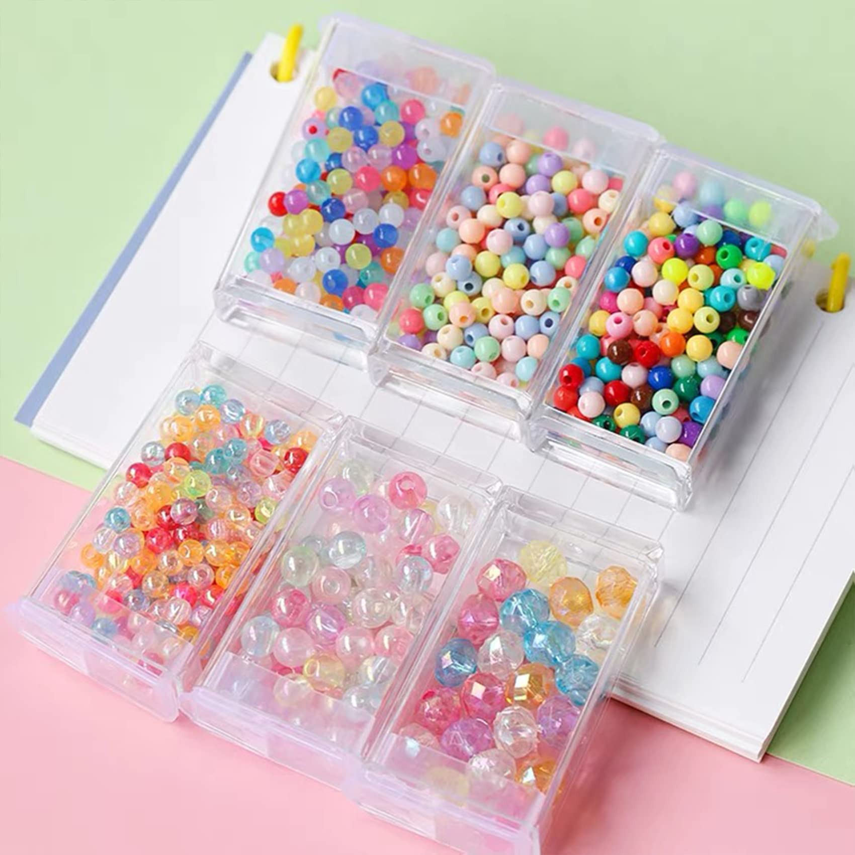 EUPHENG 24LX40 40 Grids Fly Tying Beads Box in A4 Size Easy See All Through and Easy to Organize