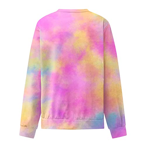 Stessotudo my orders placed Long Sleeve Tops for Women Casual Crewneck Graphic Loose Sweatshirt Lightweight Pullover Trendy Fall Shirts 2023 Pink M
