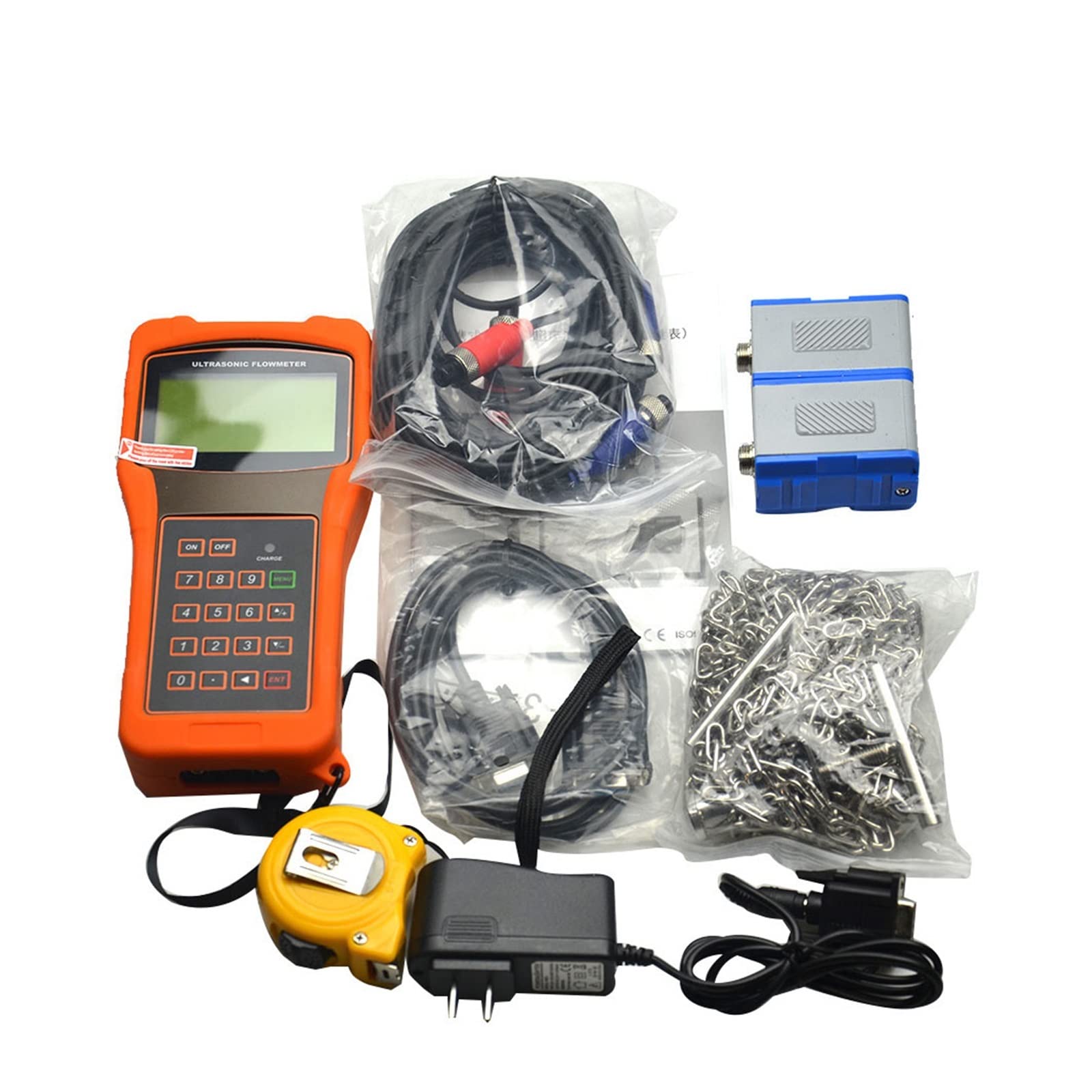 hose timer Handheld Digital Liquid Ultrasonic Flow Meter Water Flowmeter TUF-2000H TS-2(DN15~DN100) TM-1(DN50~DN700mm) TL-1(DN300~DN6000) water timer ( Color : Host TS-2-HT TM-1-HT , Size : Orange )