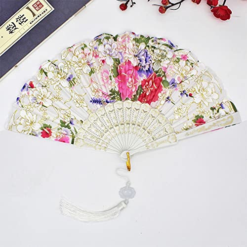 Folding Fan Vintage Pattern Chinese Style Hand Held Fans Silk Plastic Folding Fans Summer Wedding Party Fan Elegant Pattern Pocket Gift (8) (10)