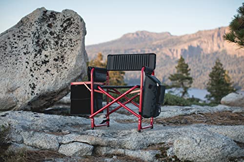 ONIVA - a Picnic Time Brand Fusion Original Design Outdoor Folding Chair, Gray with Red Frame , 33 x 7 x 21