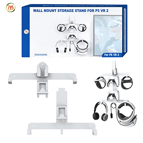 JDDWIN Wall Mount Storage Stand for PS5 VR2, Headphone Hanger and Media Remote Hanger for PS VR2