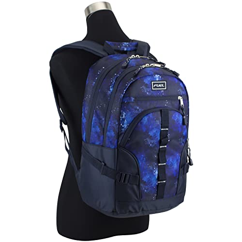 FUEL Dynamo Active Backpack, Fits Most Laptops up to 15", Front Access Pockets, Padded Lumbar, Comfortable, Adjustable Straps - Blue Galaxy